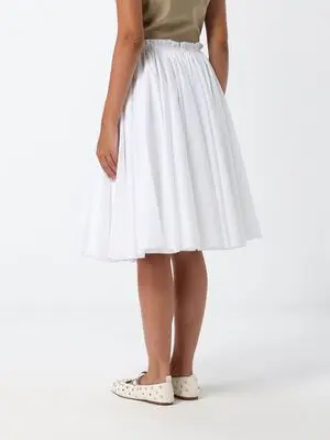 AMI Paris High-waisted Pleated Cotton Mini Skirt - White