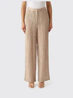 Emporio Armani Pleated Lyocell Blend Palazzo Pants - Beige