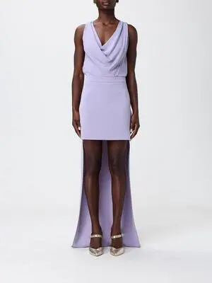 Elisabetta Franchi Asymmetric Viscose Dress - Violet