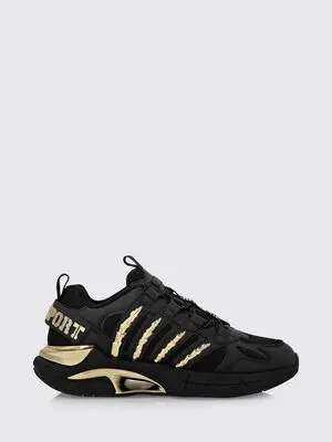 PLEIN SPORT Leather And Mesh Sneakers - Black 1
