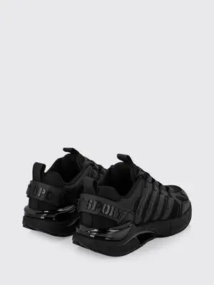 PLEIN SPORT Leather And Mesh Sneakers - Black