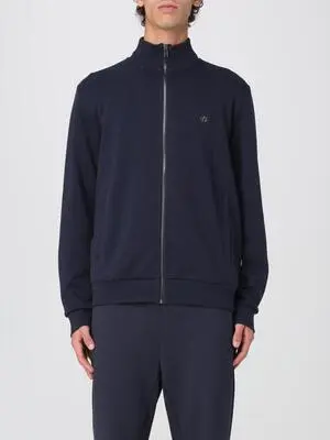 BOSS Zip-up Sweatshirt With Stand Collar - Blue