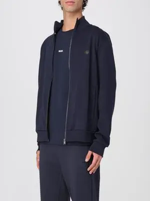 BOSS Zip-up Sweatshirt With Stand Collar - Blue