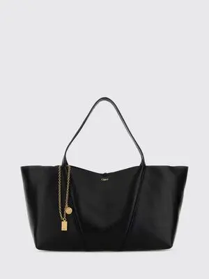Chloé East-west Spin Bag In Grained Leather - Black