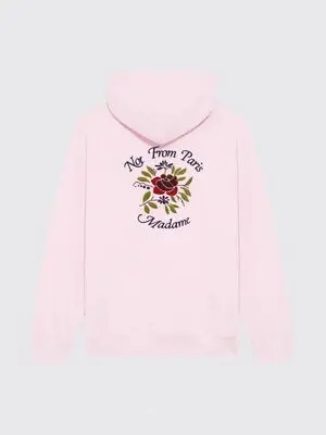 Drole De Monsieur Embroidered Cotton Hoodie - Pink