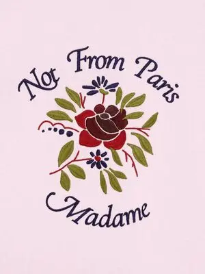 Drole De Monsieur Embroidered Cotton Hoodie - Pink