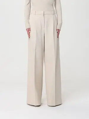 Max Mara Piqué Crepe Cotton Jersey Trousers - Beige