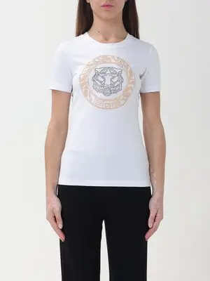 Just Cavalli Embellished Tiger Logo T-shirt - White