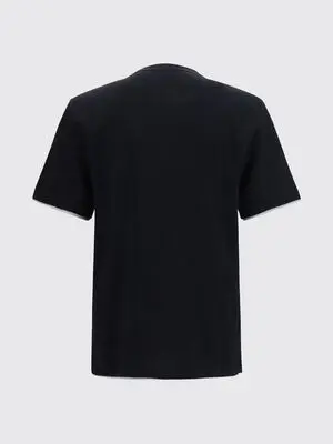 Brunello Cucinelli Crewneck Cotton T-shirt With Contrast Trims - Black