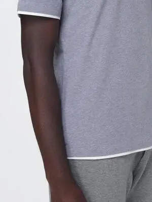 Brunello Cucinelli Crewneck Cotton T-shirt With Contrast Trims - Grey