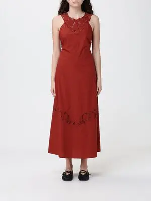 TWINSET Cotton Midi Dress - Brick Red