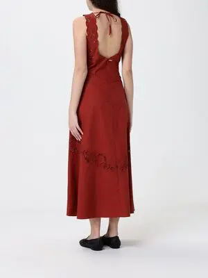 TWINSET Cotton Midi Dress - Brick Red