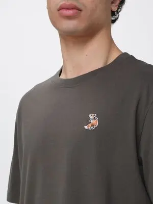 Maison Kitsuné Organic Cotton T-shirt With Logo - Brown