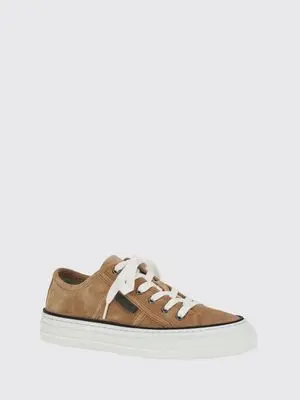 Brunello Cucinelli Suede Sneakers With Monile - Camel