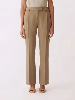 Fabiana Filippi Linen Blend Tailored Trousers - Mud