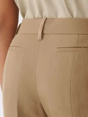 Fabiana Filippi Linen Blend Tailored Flared Trousers