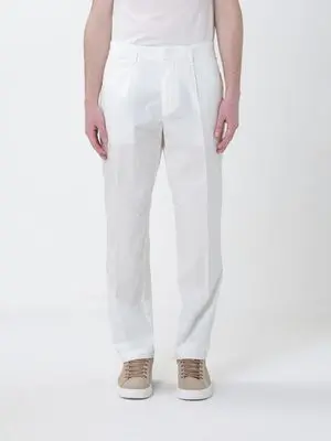 Emporio Armani Slim Fit Cotton Pants - White