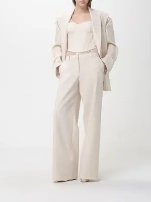 Patrizia Pepe Single-breasted Polyester Blazer - Ivory
