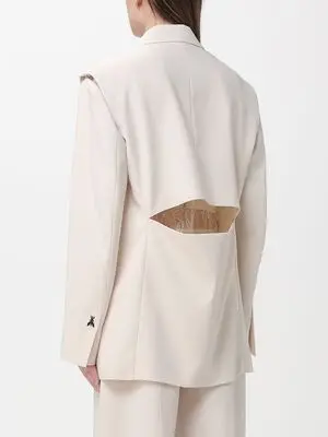Patrizia Pepe Single-breasted Polyester Blazer - Ivory