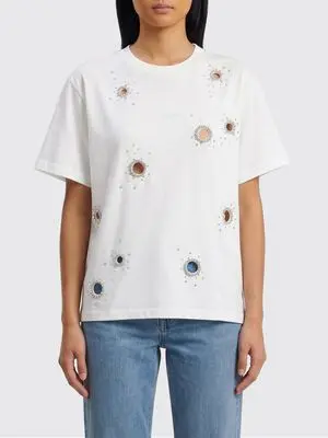 DES_PHEMMES Cotton Crew Neck T-shirt With Appliqués - White
