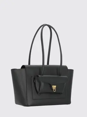 COCCINELLE Double Beat Grained Leather Bag - Black