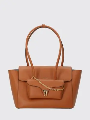 COCCINELLE Double Beat Grained Leather Bag - Brick Red