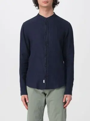 BLAUER. Linen Casual Shirt - Navy