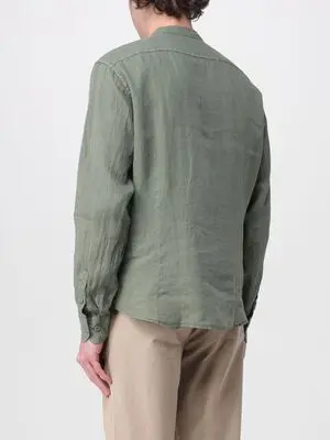 BLAUER. Linen Casual Shirt - Olive