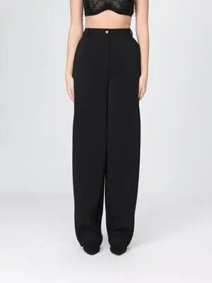 Elisabetta Franchi Wide Leg Crêpe Trousers - Black