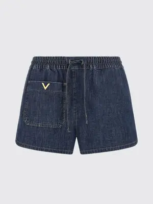 Valentino Garavani Cotton Denim Shorts With Drawstring Waist