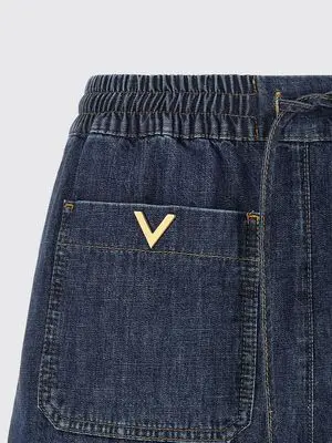 Valentino Garavani Cotton Denim Shorts With Drawstring Waist