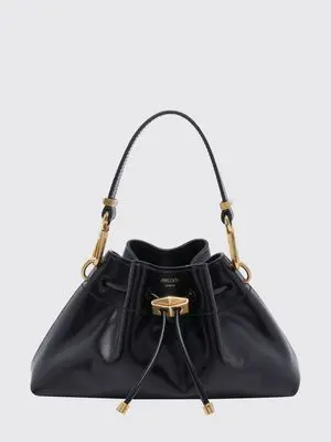 JIMMY CHOO Cinch Bucket Bag In Smooth Calf Leather - Black