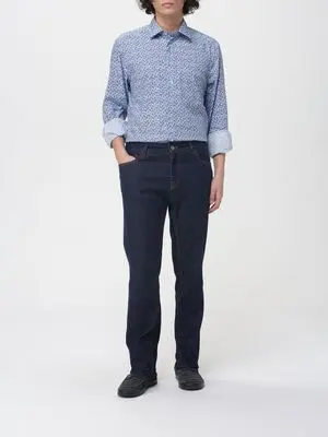 Etro Cotton Shirt With Paisley Print - Blue