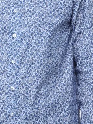 Etro Cotton Shirt With Paisley Print - Blue