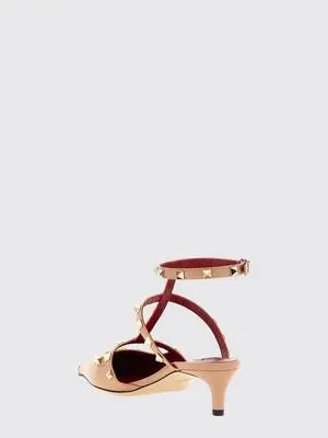 Valentino Garavani Rockstud Leather Pumps With Studs And Adjustable Ankle Strap - Pink