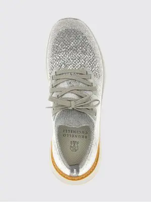 Brunello Cucinelli Crochet Cotton Knit Sneakers - Grey