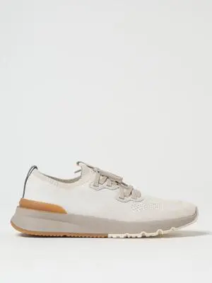 Brunello Cucinelli Textured Knit Lace-up Trainers - Rope