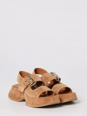 VIC MATIE Suede Calf Leather Slingback Sandals