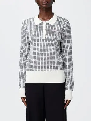 Marni Checked Virgin Wool And Silk Polo Shirt - Grey