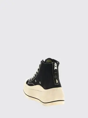 R13 Kurt Bi Canvas High-top Platform Sneakers With Back Zip - Black 2