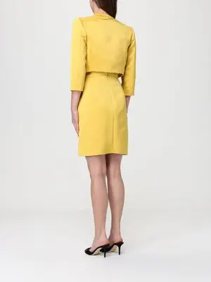 Elisabetta Franchi Duchesse Dress And Crop Jacket Set - Yellow