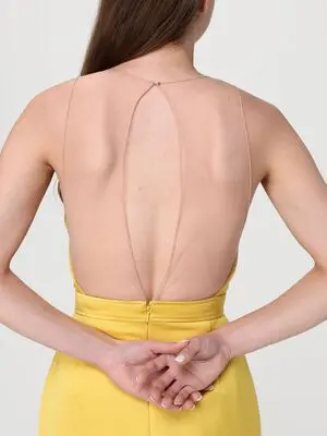 Elisabetta Franchi Duchesse Dress And Crop Jacket Set - Yellow