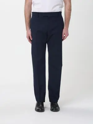 FERRAGAMO Cotton And Cashmere Tailored Trousers - Navy