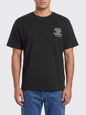 FAMILY FIRST Cotton Crew Neck T-shirt With Slogan - Black
