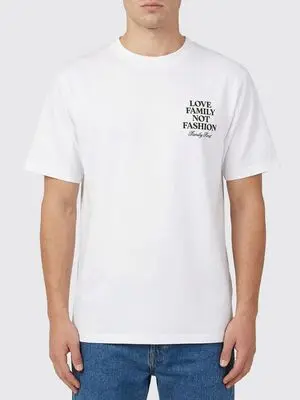 FAMILY FIRST Cotton Crew Neck T-shirt With Slogan - White