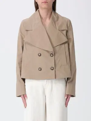 Emporio Armani Double Breasted Cotton Trench Coat - Beige