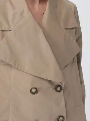 Emporio Armani Double Breasted Cotton Trench Coat