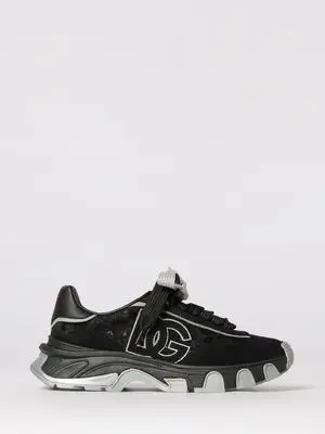 Dolce & Gabbana Dg Country Road Sneakers In Lace And Suede - Black
