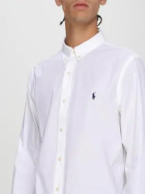 Polo Ralph Lauren Slim Fit Stretch Cotton Poplin Shirt With Button-down Collar - White