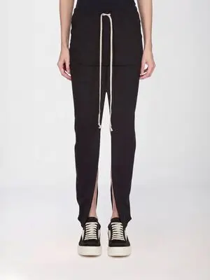 Rick Owens Long Skirt In Cotton With Drawstring - Black